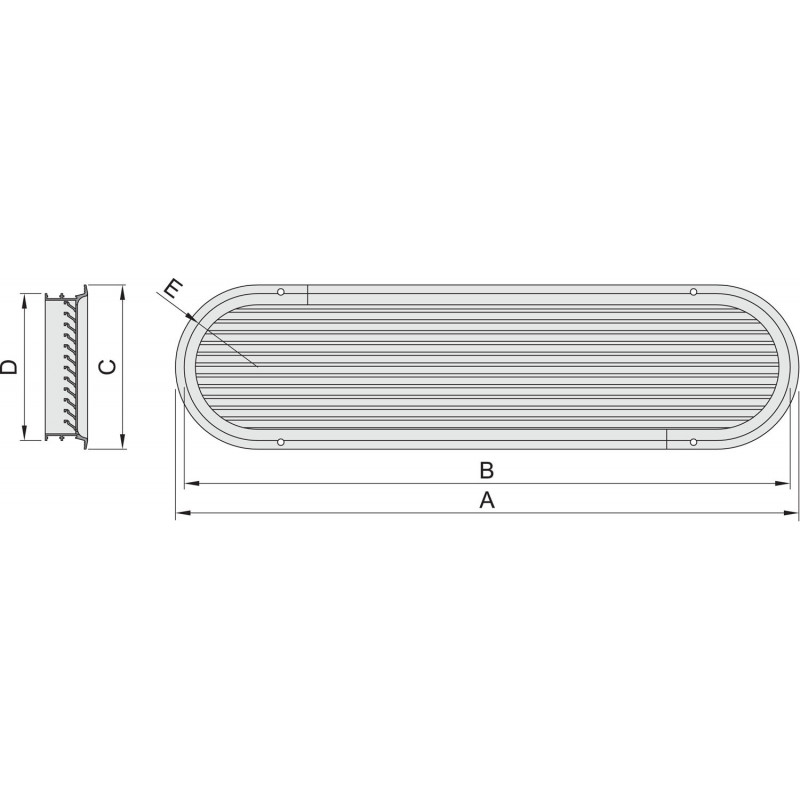 Air suction vent type 50 anod.(no box)