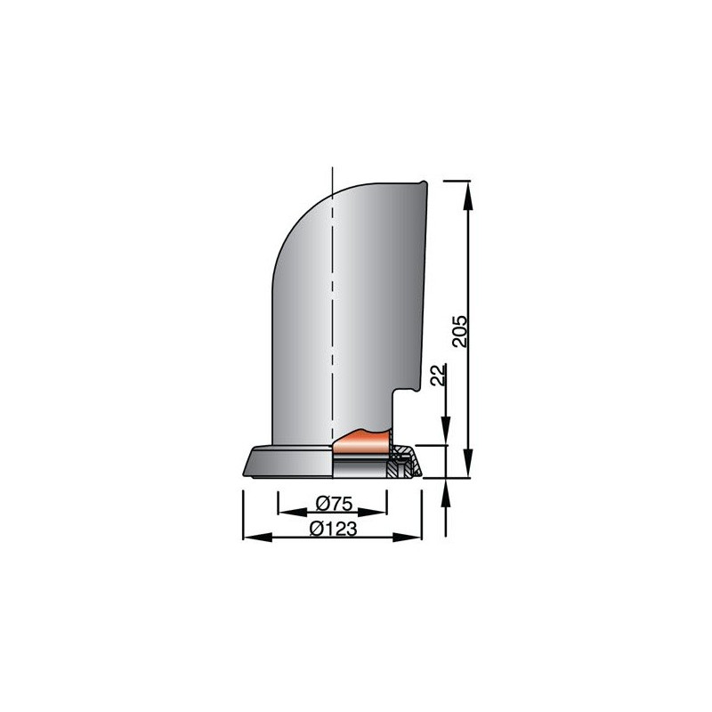 Cowl ventilator Jerry SS AISI316, red coloured