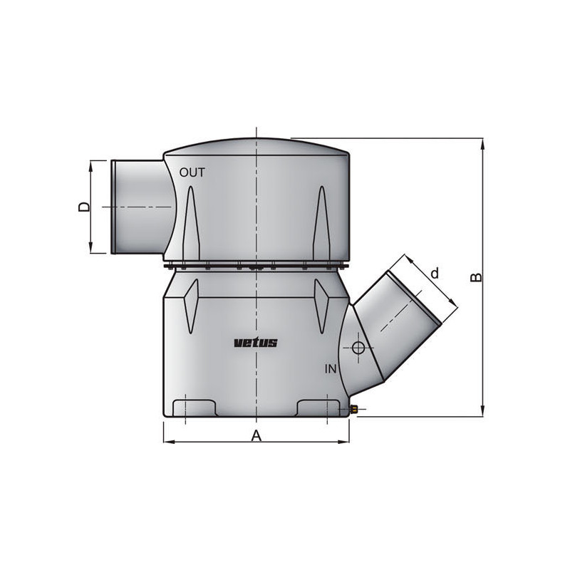 Plastic Muffler MGS 127mm 45deg Inlet 127 Mm Out plastic-muffler-mgs-127mm-45deg-inlet-127-mm-out